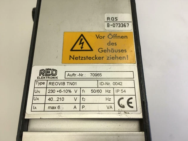 FIMOTEC-FISCHER TN01 SCHWINGFÖRDERER Controller REOVIB TN01 RED ...