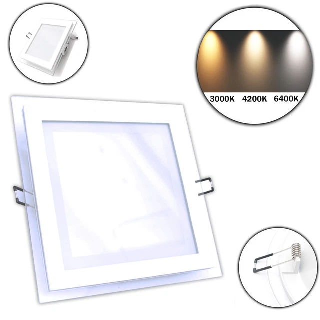 12 WATTS LED panel recessed light recessed panel square 744 lumens Ø 12 ...