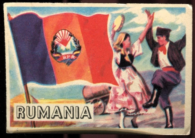 TRADE CARD, A&BC Chewing Gum, FLAGS OF THE WORLD, 1959, Std, Rumania ...