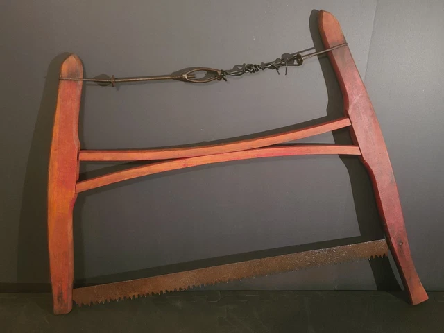 VINTAGE WOOD BUCK Cross Cut Bow Logging Farm Hand Saw Rustic Primitive ...
