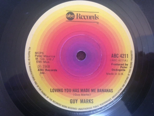 GUY MARKS LOVING You Has Made Me Bananas Og Uk 1978 Abc Records 7" 45 ...