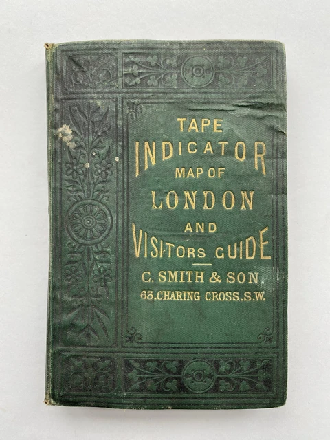 ANTIQUE EXTENDED TAPE Indicator Map of London & Visitors Guide, C ...