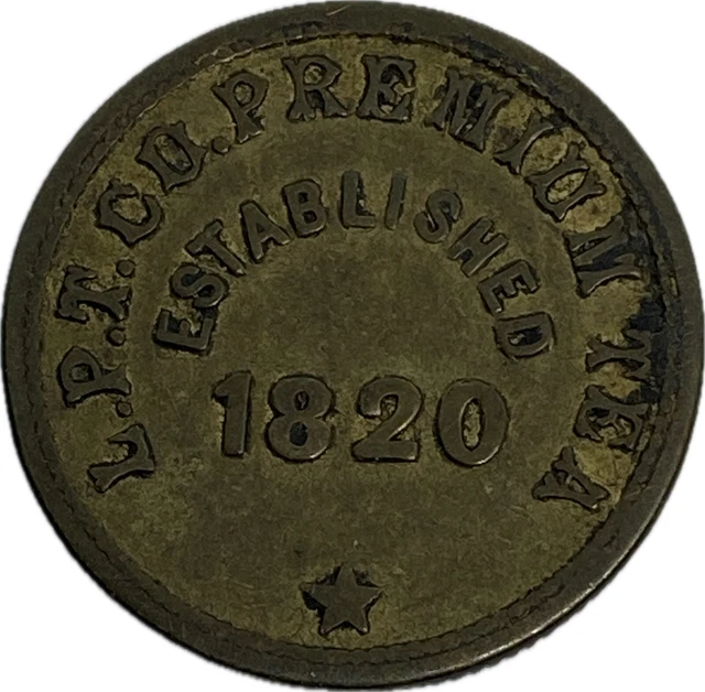 VICTORIAN ERA HARD Times Business Card Token L.P.T. Co Premium Tea Est ...