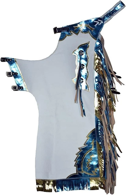 BULL RIDING PRO Rodeo Chaps White Smooth Leather Bronc Show Adult ...