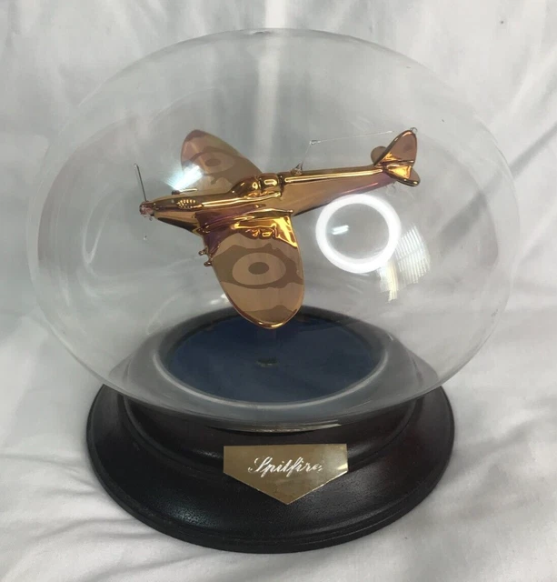 GLASS SPITFIRE MODEL By Northumbrian Glass In A Display Case Good ...