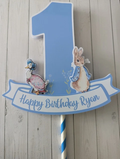 PETER RABBIT CAKE TOPPER beatrix potter Peter rabbit cake topper blue ...