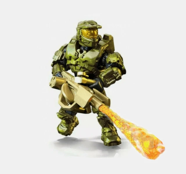 MASTER CHIEF + GOLD Flame Thrower + Rifle fr GFT55 HALO MEGA CONSTRUX ...