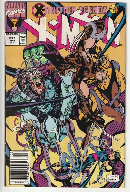 UNCANNY X-MEN #271 1991 Australian Price Variant APV Jim Lee Marvel ...