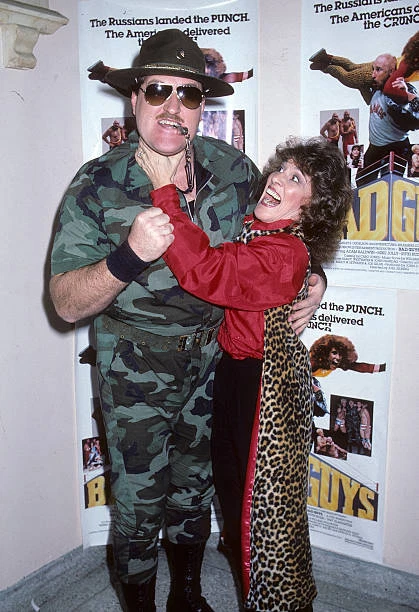 WRESTLER SGT. SLAUGHTER actress Ruth Buzzi at the Bad Guys Prem - 1986 ...