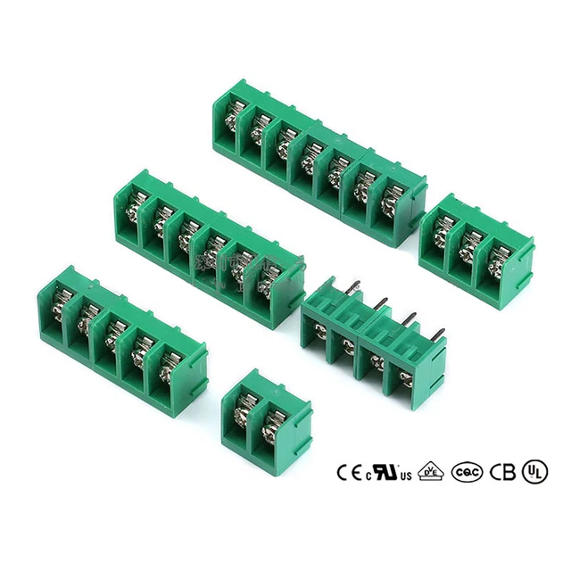GREEN PCB MOUNT Barrier Terminal Block Electrical Connectors 9.5mm ...