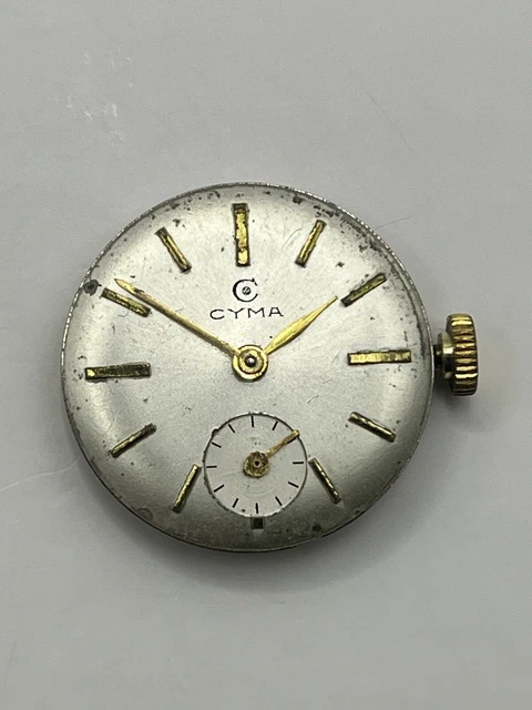 VINTAGE CYMA 17 Jewels Swiss Made Watch Movement Untested For Parts ...