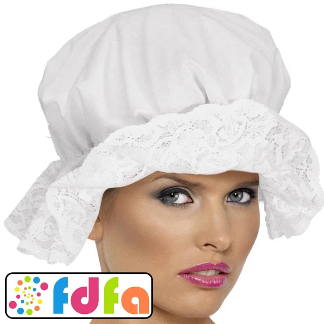 SMIFFYS WHITE MOP Mob Cap Victorian Adults Ladies Fancy Dress £4.99 ...