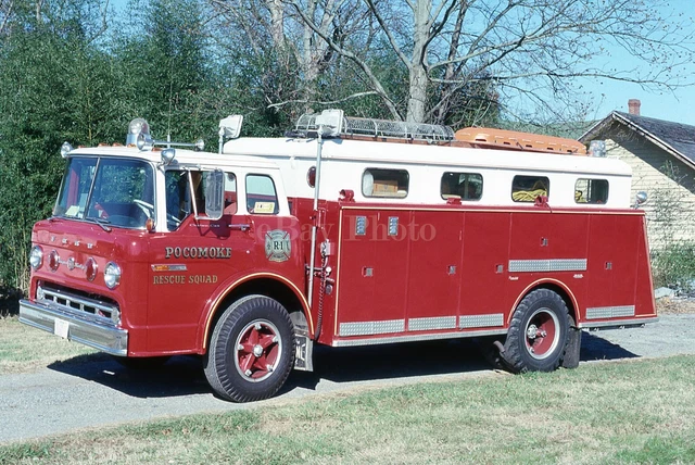 FIRE APPARATUS SLIDE- Pocomoke MD Fire Department Ford C Rescue Squad ...