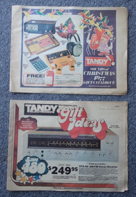 2 X 1977 TANDY ELECTRONICS GIFT CATALOGUE ELECTRONIC GAMES STEREO ...
