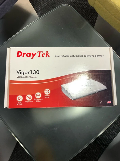 DRAYTEK VIGOR 130 ADSL2+/VDSL2 (FTTC/BT Infinity) Ethernet Modem PPPoE ...