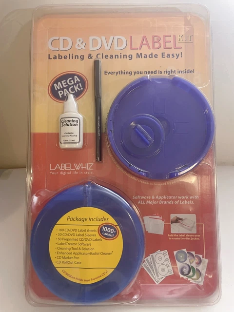 CD & DVD Label Kit, Mega Pack, Labeling and Cleaning, 1000+ Labels $9. ...