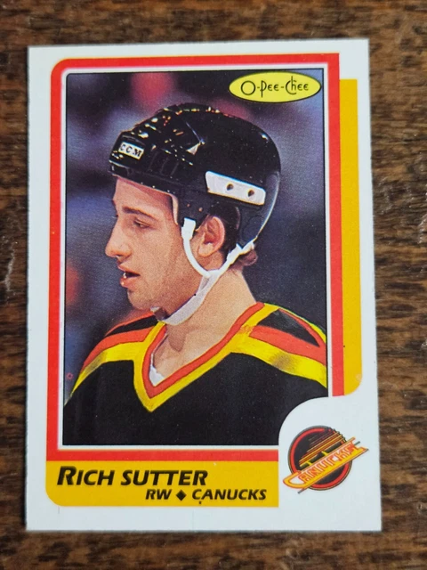 1986-87 O-PEE-CHEE NHL Hockey #29 Rich Sutter Vancouver Canucks $3.00 ...