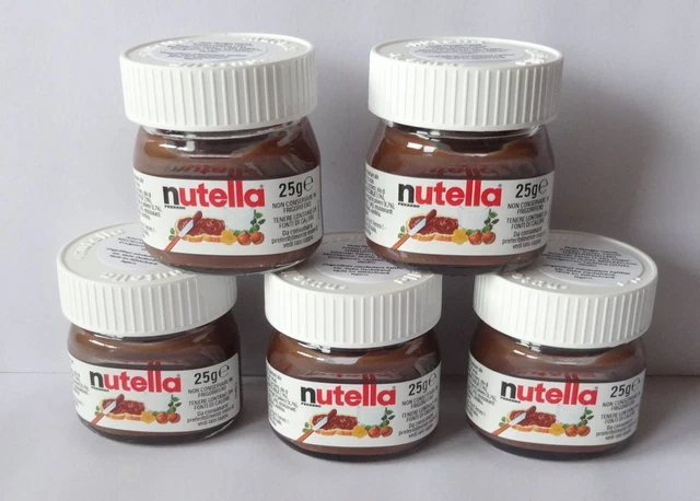 5 X 25 gr Ferrero NUTELLA Mini Glass Jar Collectables from ITALY New ...