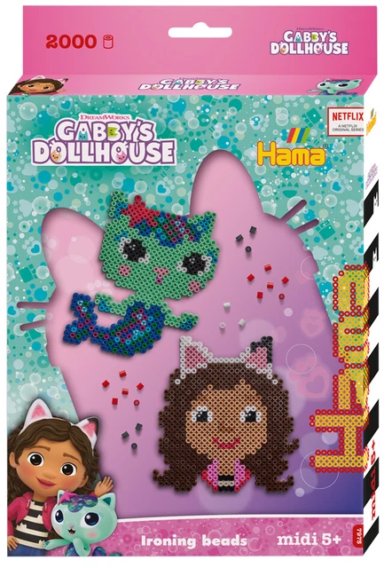 HAMA BÜGELPERLEN MIDI "Gabbys Dollhouse" Geschenkpackung 2.000 ...