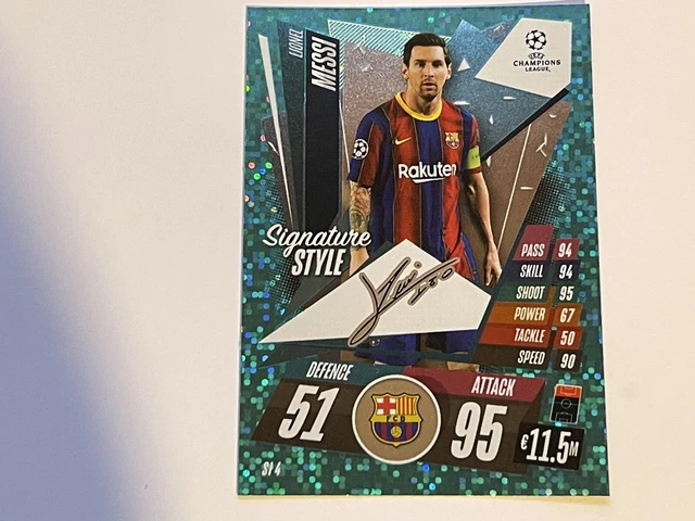 LIONEL MESSI MATCH ATTAX EXTRA 2020/21 SI4 BARCELONA SIGNATURE STYLE ...