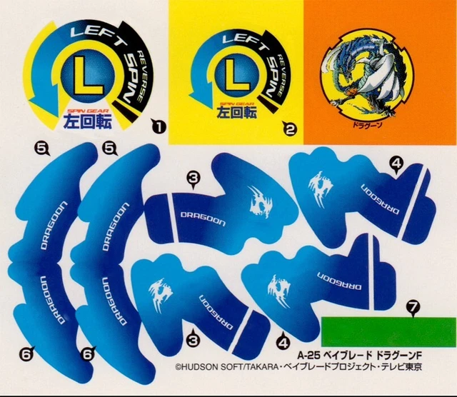 BEYBLADE VINYL STICKER Sheets Pre-Cut Driger G Decals £7.99 - PicClick UK