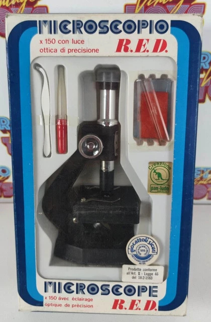 MICROSCOPIO R.E.D. RED New Creazione Pan-Ludo Microscoop X150 Con Luce ...