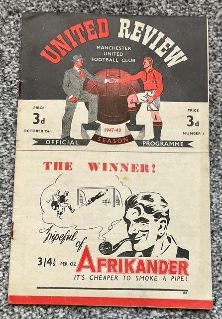 MANCHESTER UNITED V Aston Villa 1947/48 £7.58 - PicClick UK