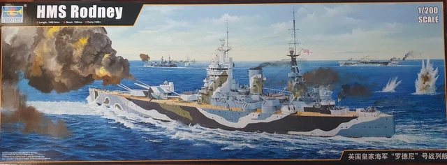 TRUMPETER 1/200 HMS Rodney Nelson Class Battleship # 03709 - Plastic ...