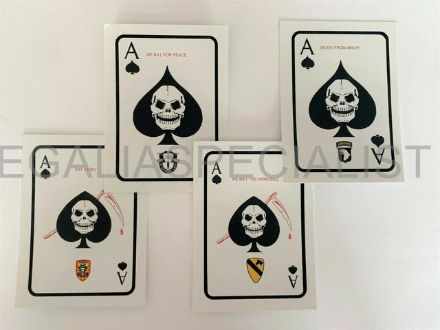 AMERICAN U.S. ARMY Vietnam War DEATH CARDS - set of 4 single Ace ...