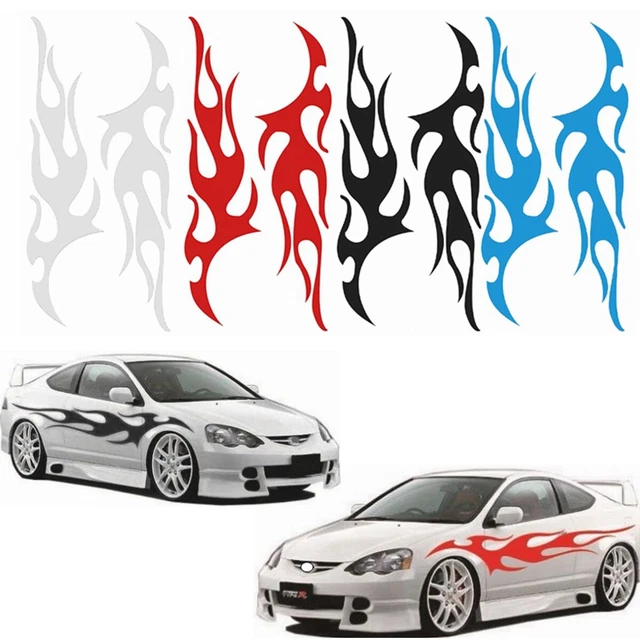 CAR SIDE BODY Flame Fire Sticker Graphics Vinyl Decal Racing Stripes ...