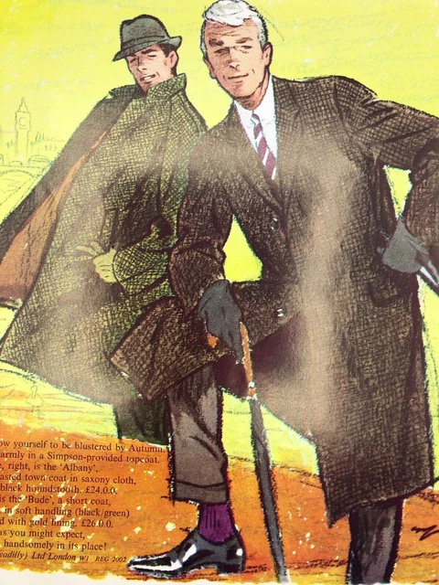 SIMPSONS TAILORS PICCADILLY Autumn Coats 1961 Press Advert Max Hoff ...