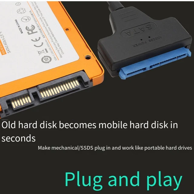 PORTABLE SSD HARD Drive Part Name SATA III Pin Adapter USB Connectivity ...