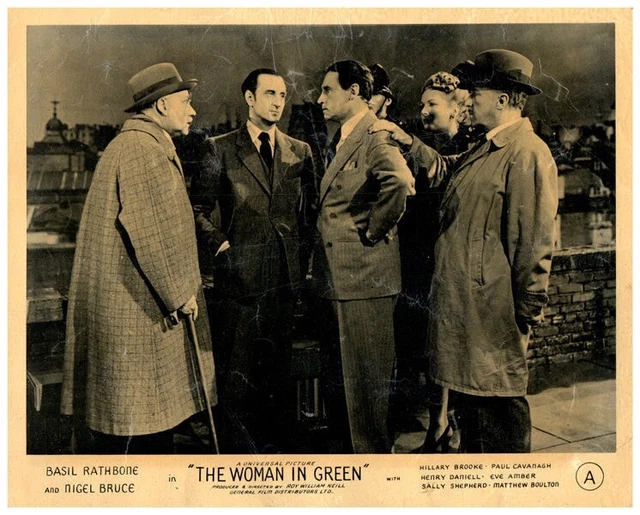 DONNA IN VERDE Originale Lobby Scheda Sherlock Holmes Dr.Watson Basil ...