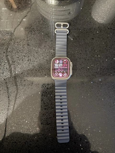 APPLE WATCH ULTRA 2 49mm Titanium Case with Ocean Band - Blue, One Size ...