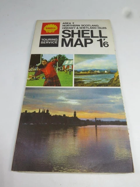 VINTAGE AUTOMOBILIA SHELL PETROL Road Map Northern Scotland Shetland ...