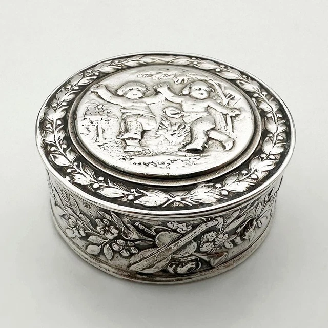 ANTIQUE AUSTRO-HUNGARIAN SILVER Cherubs Box 1806 £155.00 - PicClick UK