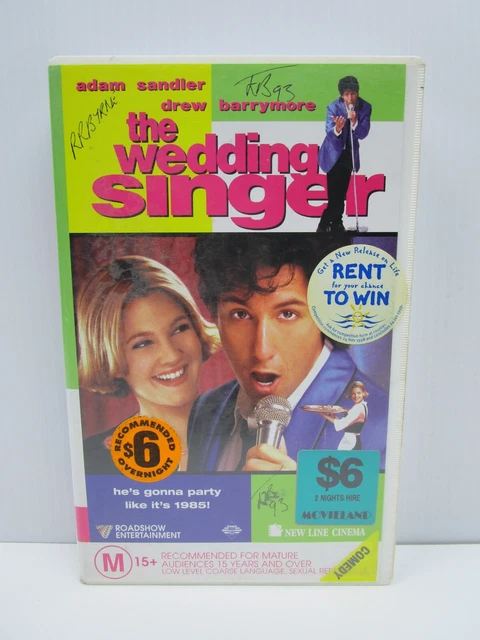 THE WEDDING SINGER, Adam Sandler, Drew Barrymore, VHS Tape, Movie, 1998 ...