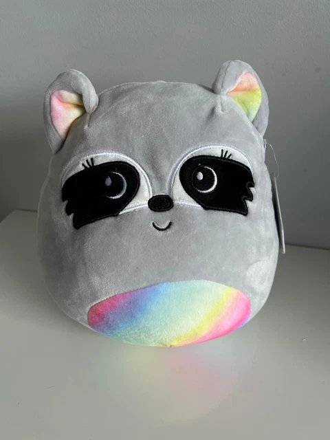 SQUISHMALLOWS MAX THE Rainbow Raccoon 8” Super Soft Plush Toy RARE ...