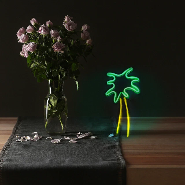 LIGHT NEON LED Rechargeable Work Coconut Tree Modeling Lamp Shape Sign ...