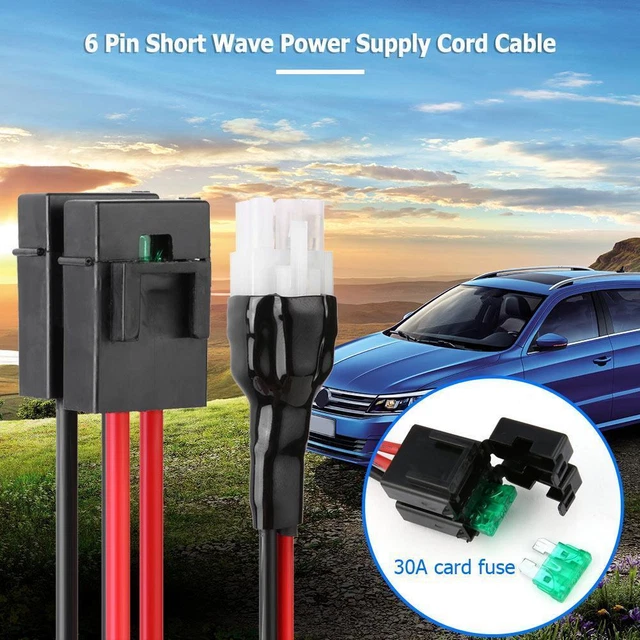 1M 30A FUSE Walkie-Talkies Short Wave Power Supply Cable for Yaesu FT ...