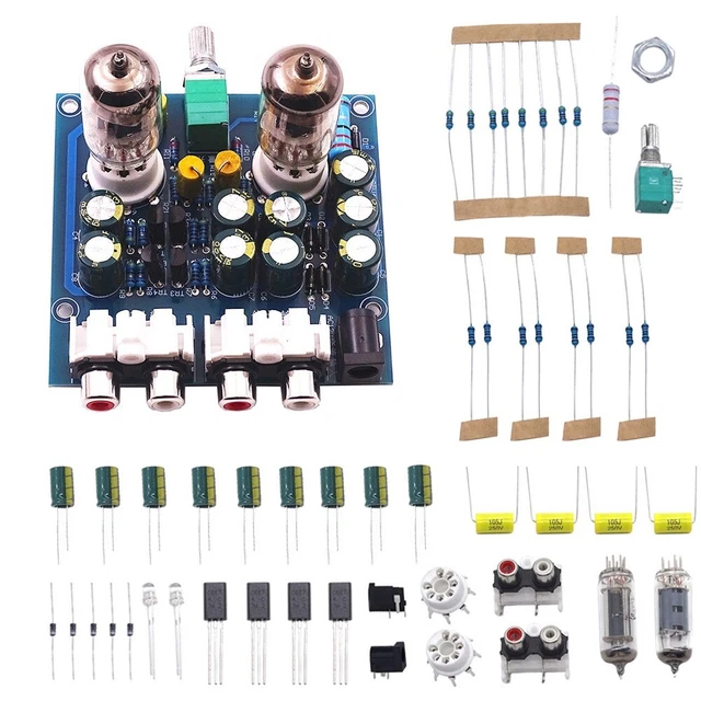 STEREO TUBE PREAMP Kit with 6J1/6J2/6K4DIY Volume Adjustment and Power ...