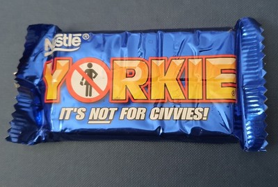 VINTAGE YORKIE NOT for Civvies chocolate bar wrappers Nestle ...