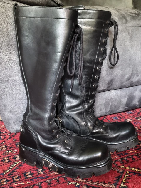 RARE NEW ROCK Reactor Tall Lace And Zip Up Boots Size 9 (43) £156.70 ...