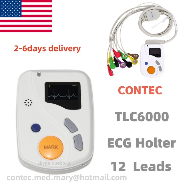CONTEC TLC6000 DYNAMIC ECG Holter Systems EKG Recorder/Analyzer,free PC ...