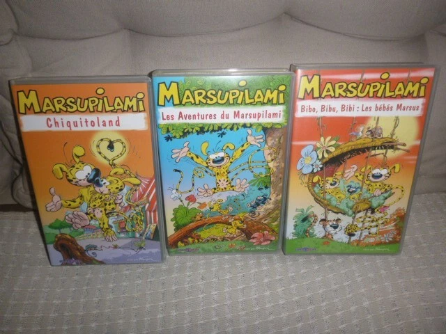 MARSUPILAMI VHS RARE lot de 3 cassettes dessins animés FRANQUIN SECAM ...