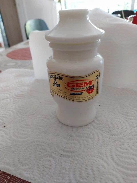 ANCIEN POT MOUTARDE Dijon marque GEM Opaline EUR 10,00 - PicClick FR