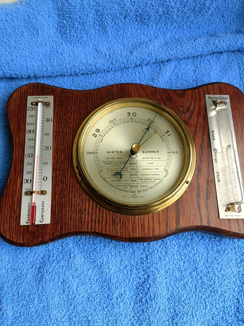 VERY EARLY COMITTI of London Weather Station Barometer Thermometer ...
