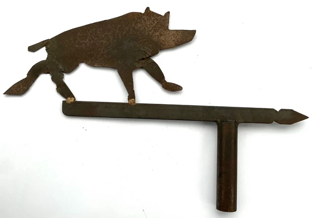 ANCIENNE GIROUETTE AU Sanglier Tôle Chasse Wind Vane With Boar Hunt ...