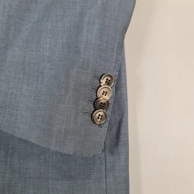 HUGO BOSS MENS Two Piece Suit Set Blue 40 R Jacket W34 Pants Wool James ...