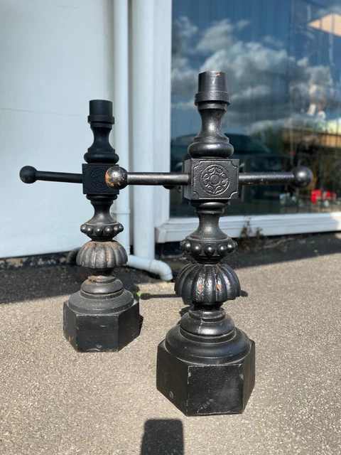 STREET LIGHT POST Pair lamp stand Cast Iron Ladder bar Black Country ...